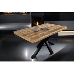 Esstisch 160x85cm Mangoholz gerade Kante Spider-Gestell schwarz RIO