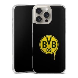DeinDesign iPhone 16 Pro Max Handy Silikon H&uuml;lle Case transparent Handyh&uuml;lle Borussia Dortmund Official Licensed Product Bvb Silikon Case