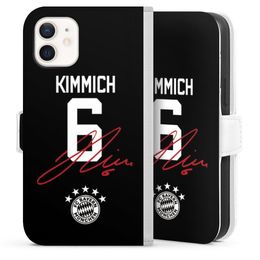 DeinDesign iPhone 12 mini Handy Klapph&uuml;lle Handyh&uuml;lle aus Kunst Leder wei&szlig; Flip Case Fcb Fc Bayern M&uuml;nchen Kimmich Sideflip mit Lasche