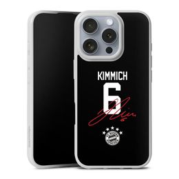 DeinDesign iPhone 16 Pro Handy Silikon H&uuml;lle Case wei&szlig; Handyh&uuml;lle Fcb Fc Bayern M&uuml;nchen Kimmich Silikon Case