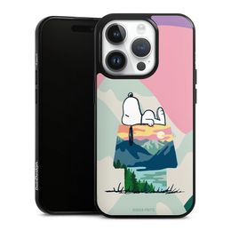 DeinDesign iPhone 14 Pro Handy Slim Case extra d&uuml;nn Silikon Handyh&uuml;lle schwarz H&uuml;lle Official Licensed Product Peanuts Snoopy Silikon Slim Case