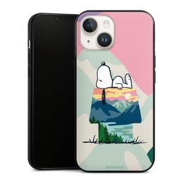 DeinDesign iPhone 14 Handy Slim Case extra d&uuml;nn Silikon Handyh&uuml;lle schwarz H&uuml;lle Official Licensed Product Peanuts Snoopy Silikon Slim Case