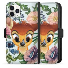 DeinDesign iPhone 11 Pro Handy Klapph&uuml;lle Handyh&uuml;lle aus Kunst Leder schwarz Flip Case Disney Bambi Flowers Sideflip mit Lasche