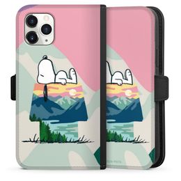 DeinDesign iPhone 11 Pro Handy Klapph&uuml;lle Handyh&uuml;lle aus Kunst Leder schwarz Flip Case Official Licensed Product Peanuts Snoopy Sideflip mit Lasche