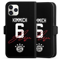 DeinDesign iPhone 11 Pro Handy Klapph&uuml;lle Handyh&uuml;lle aus Kunst Leder schwarz Flip Case Fcb Fc Bayern M&uuml;nchen Kimmich Sideflip mit Lasche