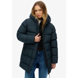 Superdry Damen Steppjacke &raquo;HOODED SPORTS PUFFER MID JKT&laquo; mit Kapuze blau L