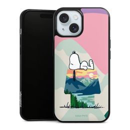 DeinDesign iPhone 15 Handy Slim Case extra d&uuml;nn Silikon Handyh&uuml;lle schwarz H&uuml;lle Official Licensed Product Peanuts Snoopy Silikon Slim Case