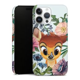DeinDesign iPhone 14 Pro Max Handy Premium Case Smartphone Handyh&uuml;lle Schutzh&uuml;lle gl&auml;nzend Disney Bambi Flowers Premium Case