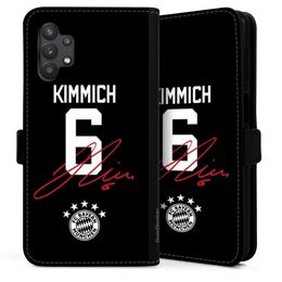 DeinDesign Galaxy A32 5G Handy Klapph&uuml;lle Handyh&uuml;lle aus Kunst Leder schwarz Flip Case Kimmich Fc Bayern M&uuml;nchen Fcb Sideflip mit langer Lasche