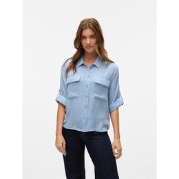 V&eacute;ro Moda Vero Moda Damen Kurzarmbluse &raquo;VMFABIANA 3/4 SHIRT VMA NOOS&laquo; blau XS