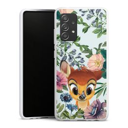 DeinDesign Galaxy A52s 5G Handy Silikon H&uuml;lle Case wei&szlig; Handyh&uuml;lle Disney Bambi Flowers Silikon Case