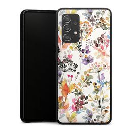 DeinDesign Galaxy A52s 5G Handy Silikon H&uuml;lle Case schwarz Handyh&uuml;lle Pastel Flower Muster