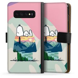 DeinDesign Galaxy S10 Handy Klapph&uuml;lle Handyh&uuml;lle aus Kunst Leder schwarz Flip Case Official Licensed Product Peanuts Snoopy Sideflip mit Lasche