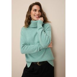 Tamaris Damen Rollkragenpullover in l&auml;ssiger Form mit seitlichen Schlitzen gr&uuml;n 40/42