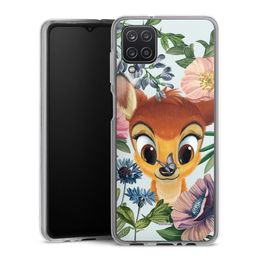 DeinDesign Galaxy A12 Handy Silikon H&uuml;lle Case transparent Handyh&uuml;lle Disney Flowers Bambi Silikon Case