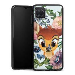 DeinDesign Galaxy A12 Handy Silikon H&uuml;lle Case schwarz Handyh&uuml;lle Disney Flowers Bambi