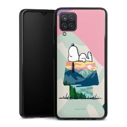 DeinDesign Galaxy A12 Handy Silikon H&uuml;lle Case schwarz Handyh&uuml;lle Snoopy Peanuts Official Licensed Product