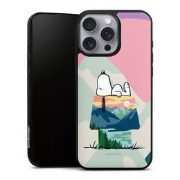 DeinDesign iPhone 16 Pro Max Handy Slim Case extra d&uuml;nn Silikon Handyh&uuml;lle schwarz H&uuml;lle Official Licensed Product Peanuts Snoopy Silikon Slim Case