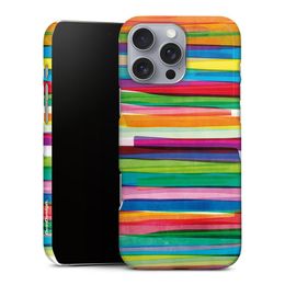 DeinDesign iPhone 16 Pro Max Handy Premium Case Smartphone Handyh&uuml;lle Schutzh&uuml;lle gl&auml;nzend Water Colour Stripes Colourful Premium Case
