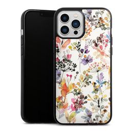 DeinDesign iPhone 13 Pro Max Handy Silikon H&uuml;lle Case schwarz Handyh&uuml;lle Pastel Flower Muster