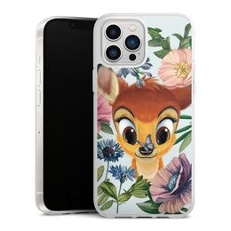 DeinDesign iPhone 13 Pro Max Handy Silikon H&uuml;lle Case transparent Handyh&uuml;lle Disney Bambi Flowers Silikon Case