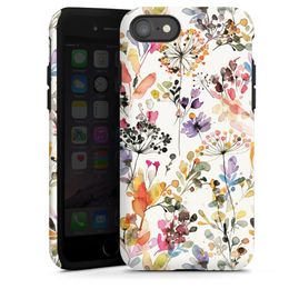DeinDesign iPhone SE (2020) Handy Panzer Handyh&uuml;lle robuste Outdoor H&uuml;lle Schutzh&uuml;lle matt Pastel Flower Muster Tough Case