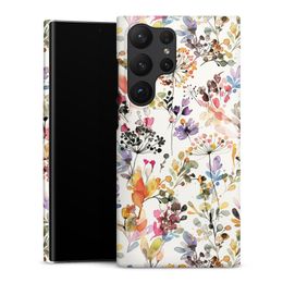 DeinDesign Galaxy S23 Ultra Handy Premium Case Smartphone Handyh&uuml;lle Schutzh&uuml;lle matt Pastel Flower Muster Premium Case