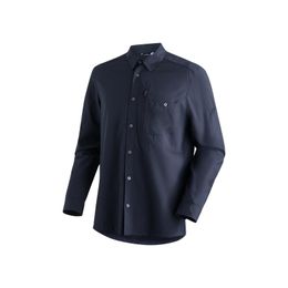 Maier Sports Herren Funktionshemd &raquo;Magos L/S M&laquo; Herren Hemd langarm, atmungsaktives Freizeithemd, Taillierter Schnitt blau 50, Normalgr&ouml;&szlig;en