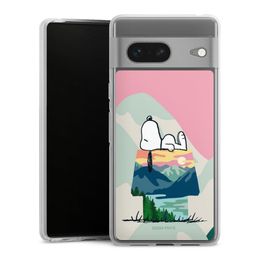 DeinDesign Google Pixel 7 Handy Silikon H&uuml;lle Case transparent Handyh&uuml;lle Official Licensed Product Peanuts Snoopy Silikon Case