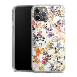 DeinDesign iPhone 12 Pro Max Handy Silikon H&uuml;lle Case transparent Handyh&uuml;lle Pastel Flower Muster Silikon Case