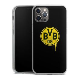 DeinDesign iPhone 12 Pro Max Handy Silikon H&uuml;lle Case transparent Handyh&uuml;lle Borussia Dortmund Official Licensed Product Bvb Silikon Case