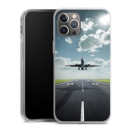 DeinDesign iPhone 12 Pro Max Handy Silikon H&uuml;lle Case transparent Handyh&uuml;lle Wanderlust Airplane Urlaub Silikon Case