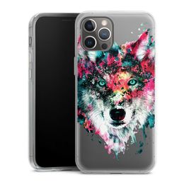DeinDesign iPhone 12 Pro Max Handy Silikon H&uuml;lle Case transparent Handyh&uuml;lle Colourful Wolf Riza Peker Silikon Case