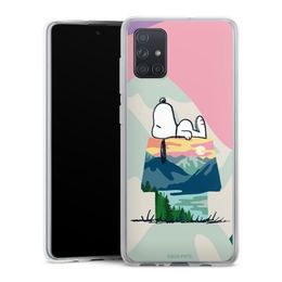 DeinDesign Galaxy A71 Handy Silikon H&uuml;lle Case transparent Handyh&uuml;lle Official Licensed Product Peanuts Snoopy Silikon Case