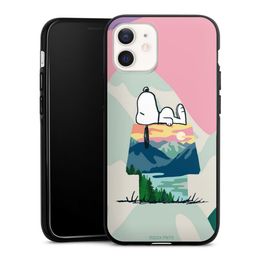 DeinDesign iPhone 12 Handy Silikon H&uuml;lle Case schwarz Handyh&uuml;lle Official Licensed Product Peanuts Snoopy