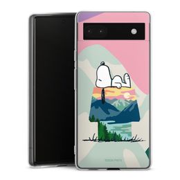DeinDesign Google Pixel 6a Handy Silikon H&uuml;lle Case transparent Handyh&uuml;lle Official Licensed Product Peanuts Snoopy Silikon Case