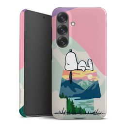DeinDesign Galaxy S25 Handy Premium Case Smartphone Handyh&uuml;lle Schutzh&uuml;lle gl&auml;nzend Official Licensed Product Peanuts Snoopy Premium Case