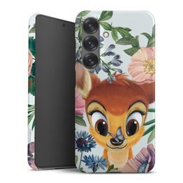 DeinDesign Galaxy S25 Handy Premium Case Smartphone Handyh&uuml;lle Schutzh&uuml;lle gl&auml;nzend Disney Bambi Flowers Premium Case