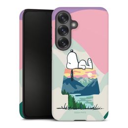 DeinDesign Galaxy S25 Handy Panzer Handyh&uuml;lle robuste Outdoor H&uuml;lle Schutzh&uuml;lle matt Official Licensed Product Peanuts Snoopy Tough Case