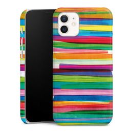 DeinDesign iPhone 12 mini Handy Premium Case Smartphone Handyh&uuml;lle Schutzh&uuml;lle gl&auml;nzend Water Colour Stripes Colourful Premium Case