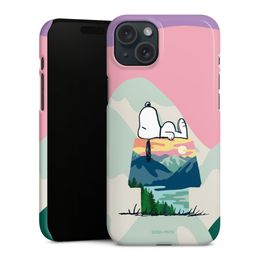 DeinDesign iPhone 15 Plus Handy Premium Case Smartphone Handyh&uuml;lle Schutzh&uuml;lle gl&auml;nzend Official Licensed Product Peanuts Snoopy Premium Case