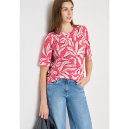 Cecil Damen Rundhalsshirt Ausbrenner Shirt mit floralem Muster L (42)