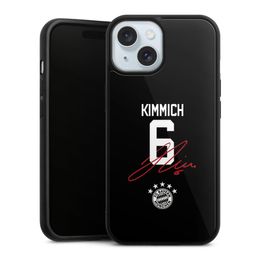 DeinDesign iPhone 15 Handy Gallery Case Handyh&uuml;lle 9H Geh&auml;rtetes Glas R&uuml;ckseite H&uuml;lle Fcb Fc Bayern M&uuml;nchen Kimmich Gallery Case