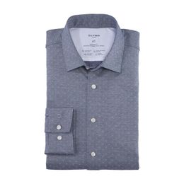 OLYMP Herren OLYMP Businesshemd &raquo;Luxor 24/Seven Modern Fit&laquo; mit Dobby-Webmuster mit Farbakzentuierung blau 37, N-Gr