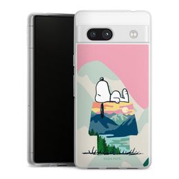 DeinDesign Google Pixel 7a Handy Silikon H&uuml;lle Case transparent Handyh&uuml;lle Official Licensed Product Peanuts Snoopy Silikon Case