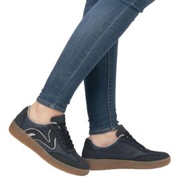 Rieker Sport Damen RIEKER Sport Plateausneaker , Freizeitschuh, Halbschuh, Schn&uuml;rschuh in veganer Verarbeitung blau 42