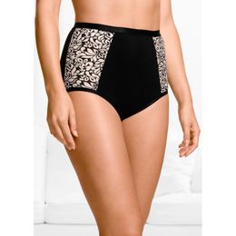 bonprix Damen bonprix High-Waist-Slip Packung, 4 Stk. bequemer Schnitt, erh&ouml;hter Bund, bedruckte seitliche Eins&auml;tze 44/46 (L), 4 Stk.