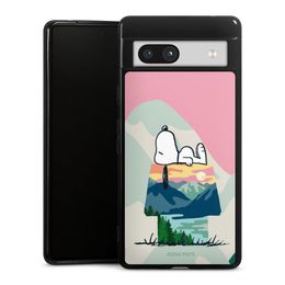 DeinDesign Google Pixel 7a Handy Silikon H&uuml;lle Case schwarz Handyh&uuml;lle Official Licensed Product Peanuts Snoopy