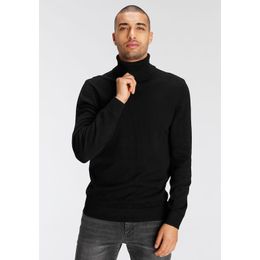 AJC Herren AJC Rollkragenpullover mit Rollkragen aus Rippstrick schwarz 3XL (64/66)