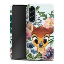 DeinDesign Galaxy A56 5G Handy Premium Case Smartphone Handyh&uuml;lle Schutzh&uuml;lle gl&auml;nzend Disney Bambi Flowers Premium Case